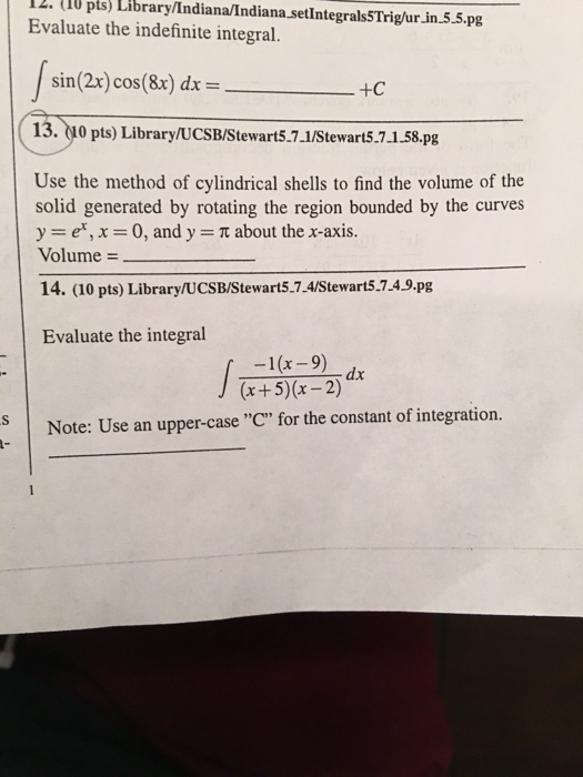 Solved Evaluate the indefinite integral. Integral sin(2x) | Chegg.com