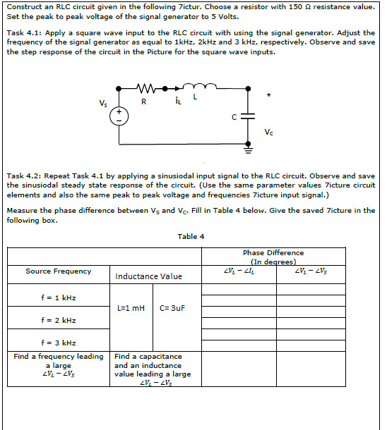 Solved Construct an RLC circuit given in the following | Chegg.com