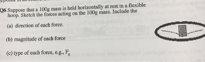 Suppose that a 100g mass is held horizontally at rest | Chegg.com