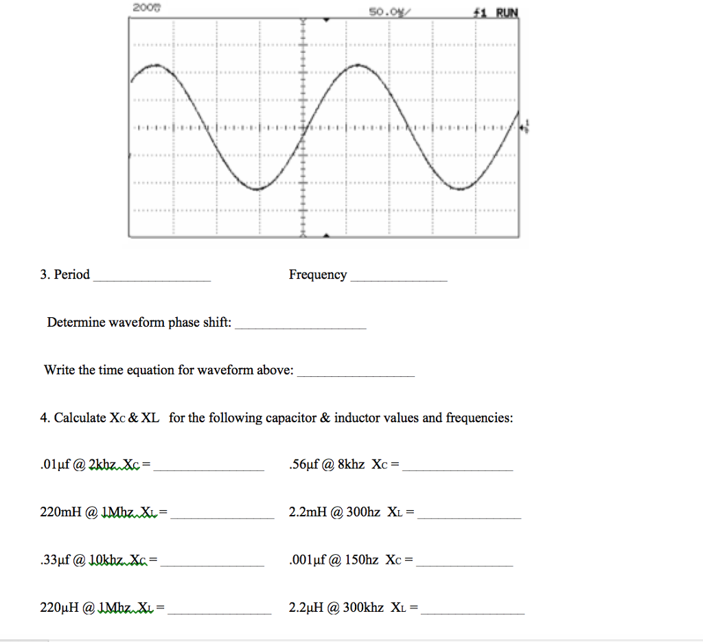 Solved Period_____ Frequency____ Determine waveform phase | Chegg.com