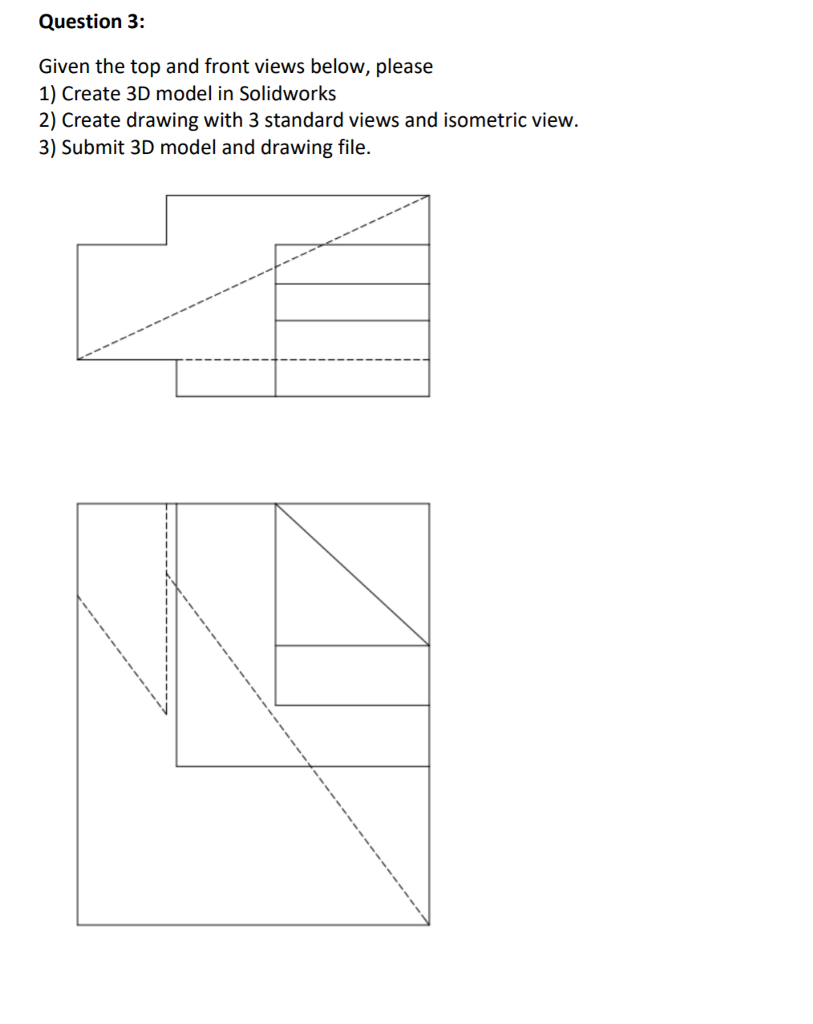 Given the top and front views below, please 1) | Chegg.com