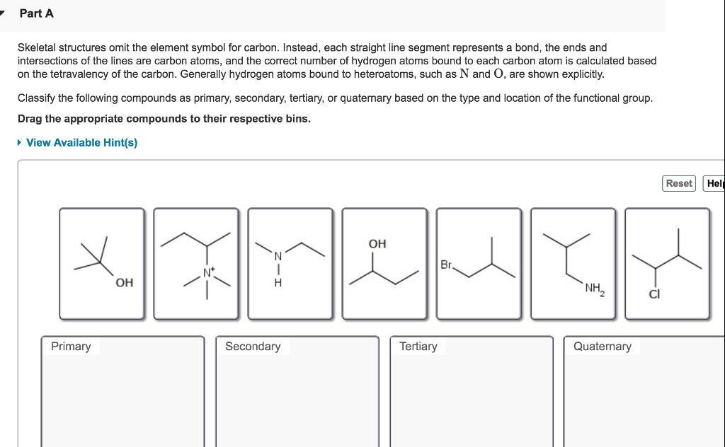 Solved Part A Skeletal structures omit the element symbol | Chegg.com