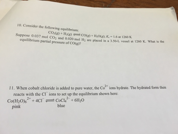 Solved Consider the following equilibrium: CO_2(g) + H_2(g) | Chegg.com Solved Consider the following equilibrium: CO_2(g) + H_2(g) | Chegg.com