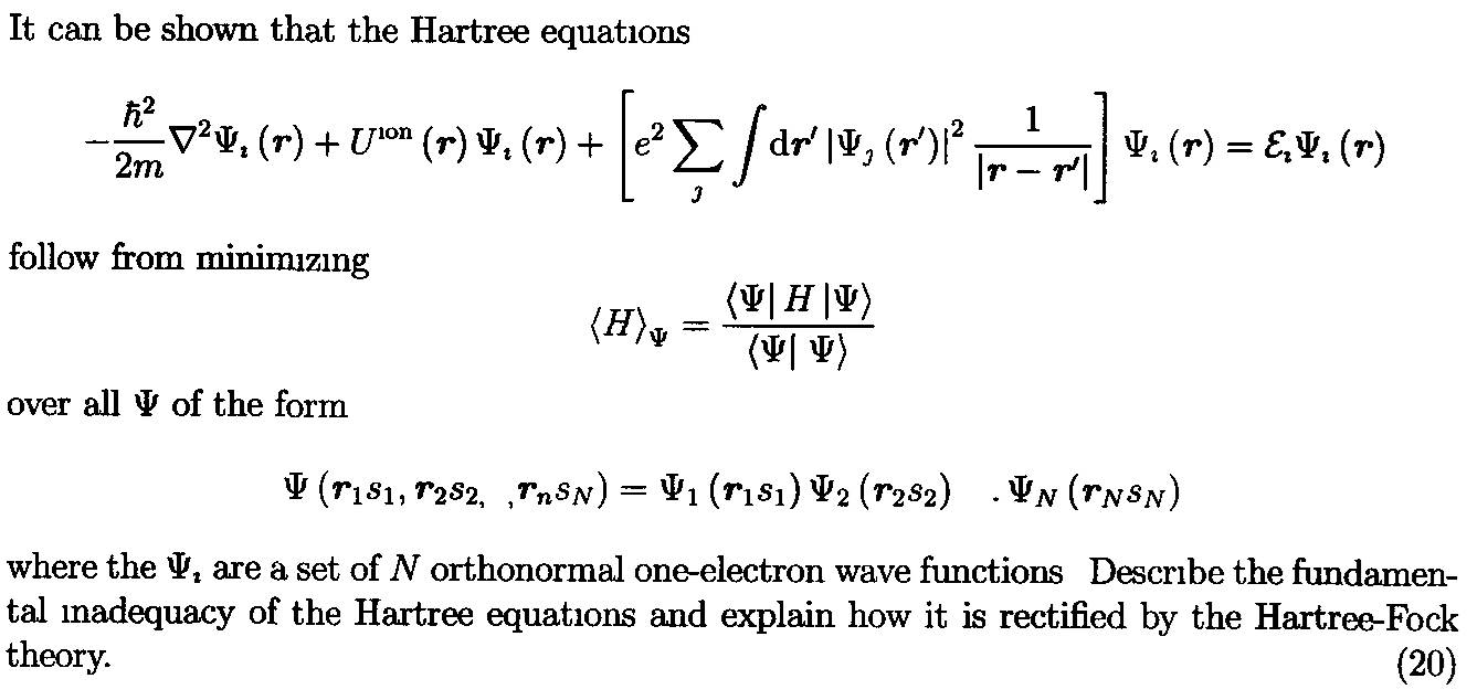 Solved It can be shown that the Hartree equations follow | Chegg.com