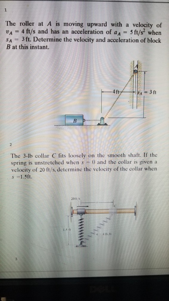 Solved The roller at A is moving upward with a velocity of | Chegg.com