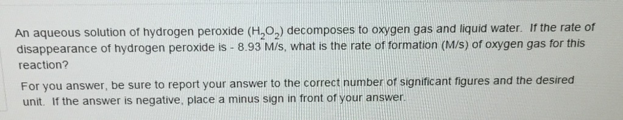 Solved An aqueous solution of hydrogen peroxide (H_2 O_2) | Chegg.com
