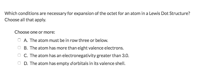 Solved Which conditions are necessary for expansion of the | Chegg.com