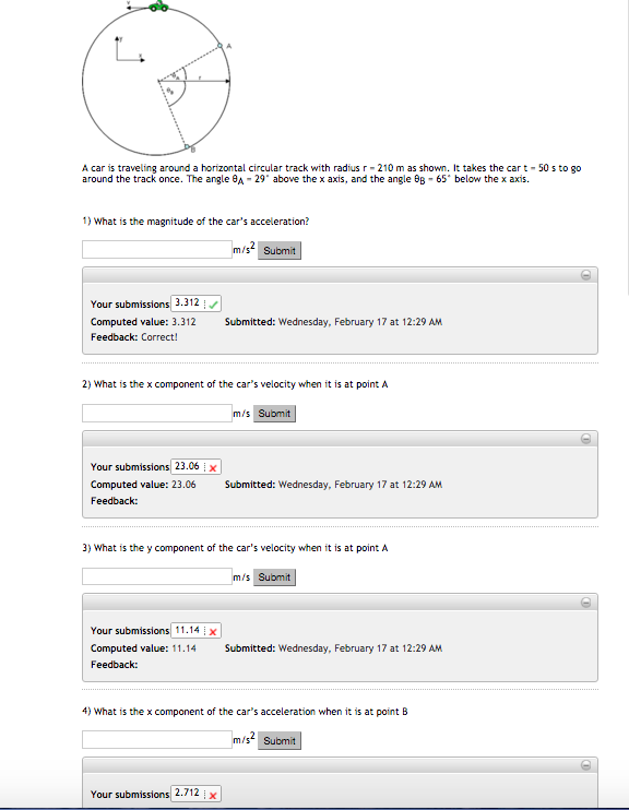 Solved A car is traveling around a horizontal circular track | Chegg.com