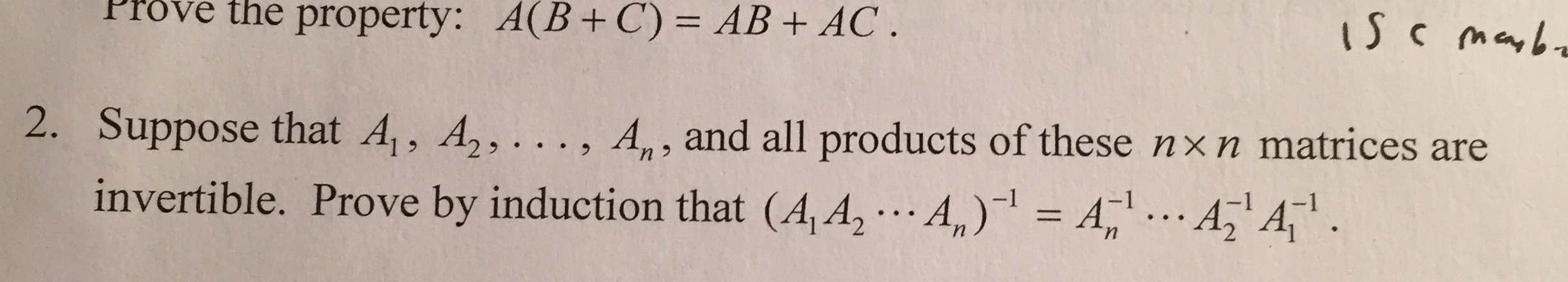 Solved Suppose that A1,...A2,...,An, and all products of | Chegg.com