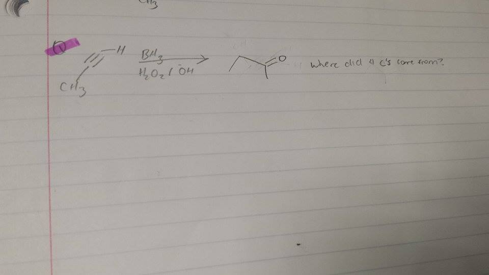 Solved H3C-C triple bond C-H goes throuh hydroboration what | Chegg.com