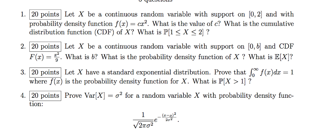 Solved Let X be a continuous random variable with support on | Chegg.com