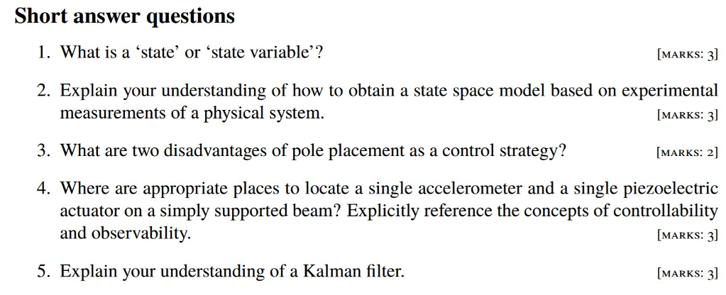 Solved Short answer questions What is a 'state' or 'state | Chegg.com
