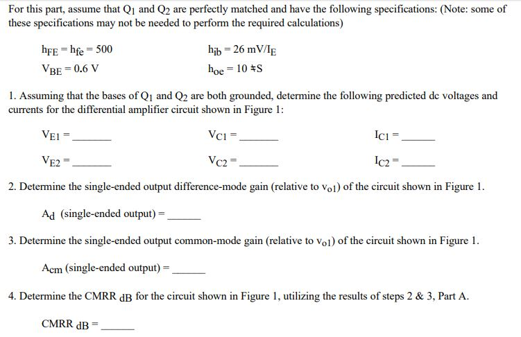 Solved For this part, assume that Q1 and Q2 are perfectly | Chegg.com