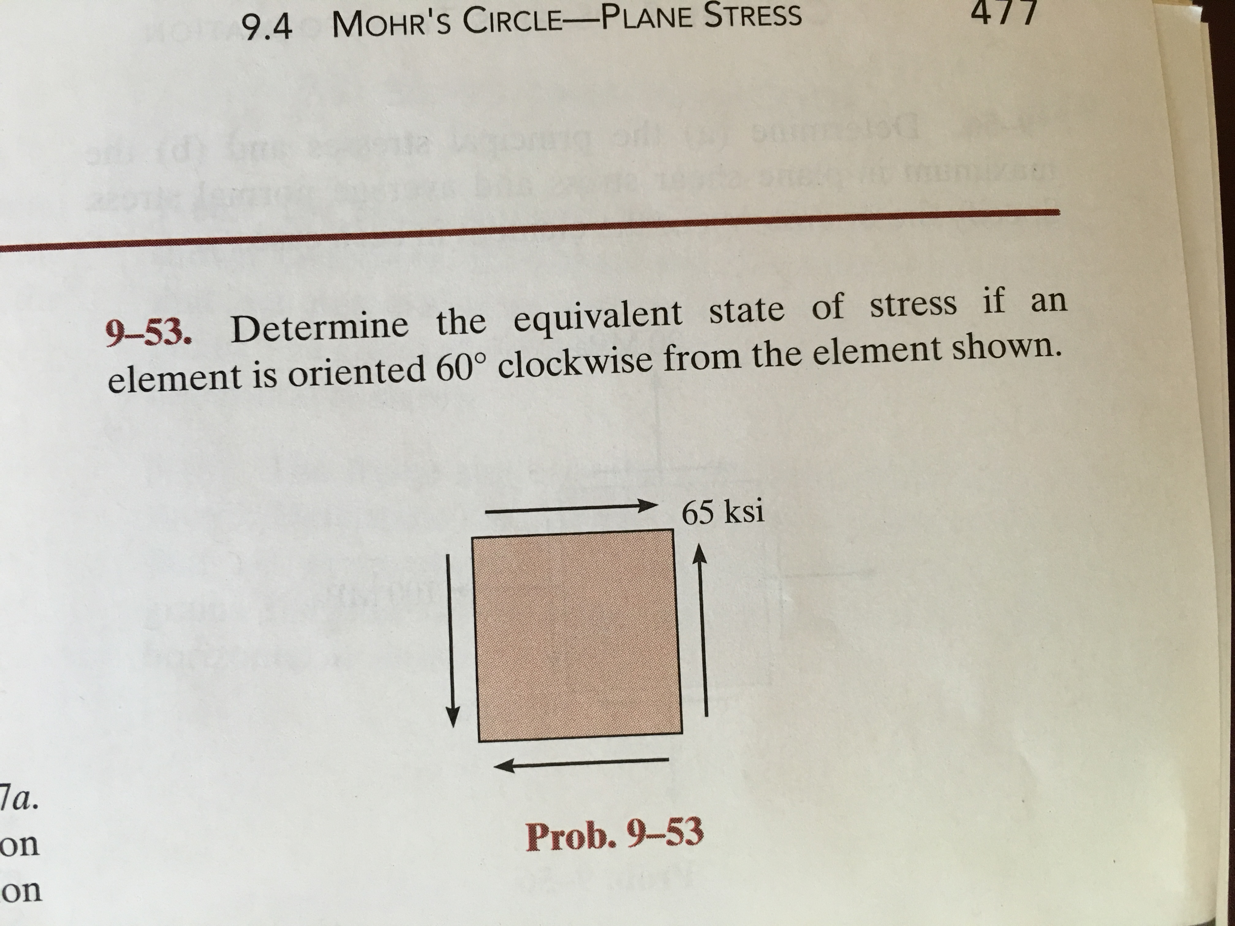 Solved Determine the equivalent state of stress if an | Chegg.com