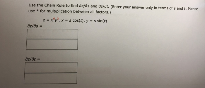 Solved Use the Chain Rule to find partial differential | Chegg.com