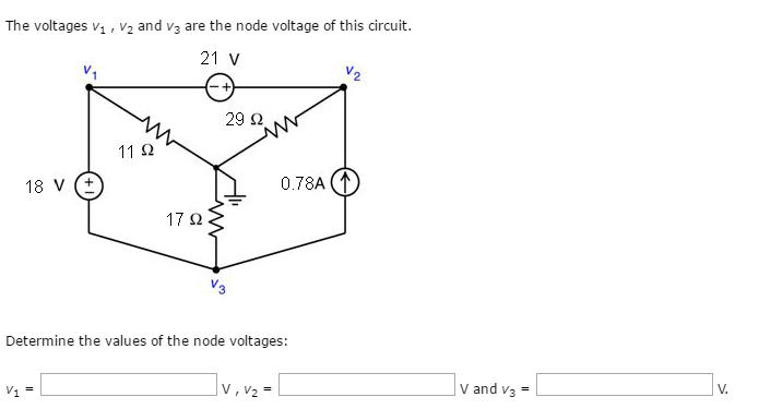 Solved The voltages v_1, v_2 and v_3 are the node voltage of | Chegg.com