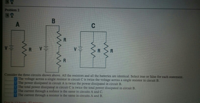 Solved Problem 2 Consider the three circuits shown above. | Chegg.com