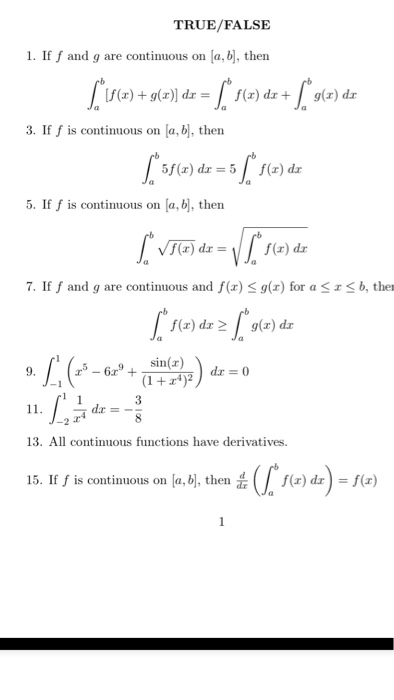 Solved If f and g are continuous on [a. b], then | Chegg.com