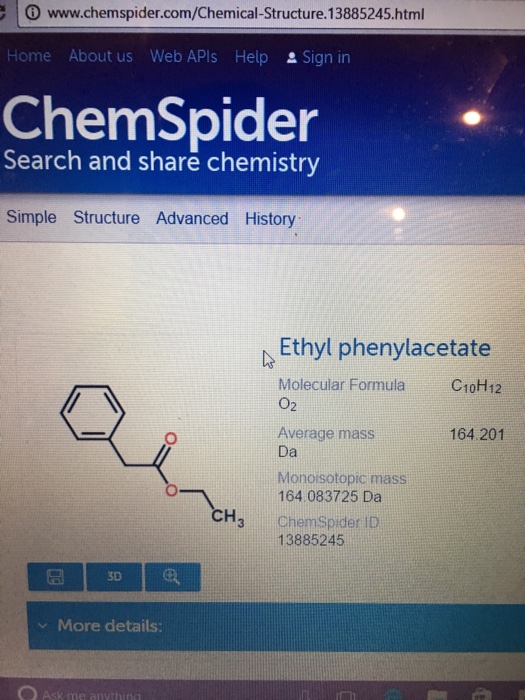 Solved www.chemspider.com/Chemical-Structure 13885245.html | Chegg.com