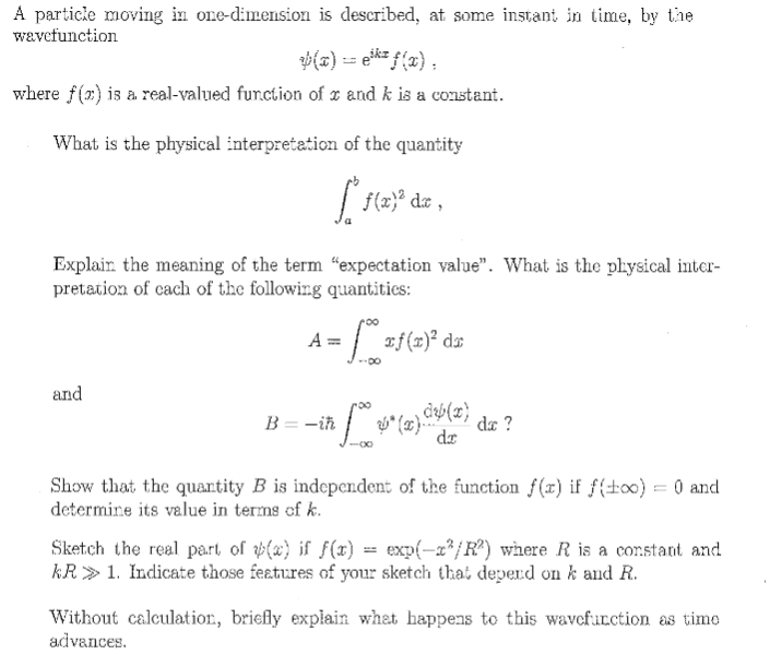 Solved A particle moving in one-dimension is described, at | Chegg.com