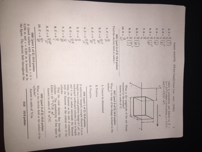 Solved hussein (kah4579 Hww2 Chap22 Gauss' Law-storr (37561) | Chegg.com