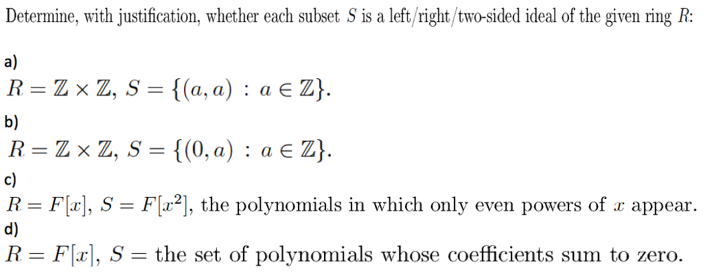 Solved Determine, with justification, whether each subset S | Chegg.com