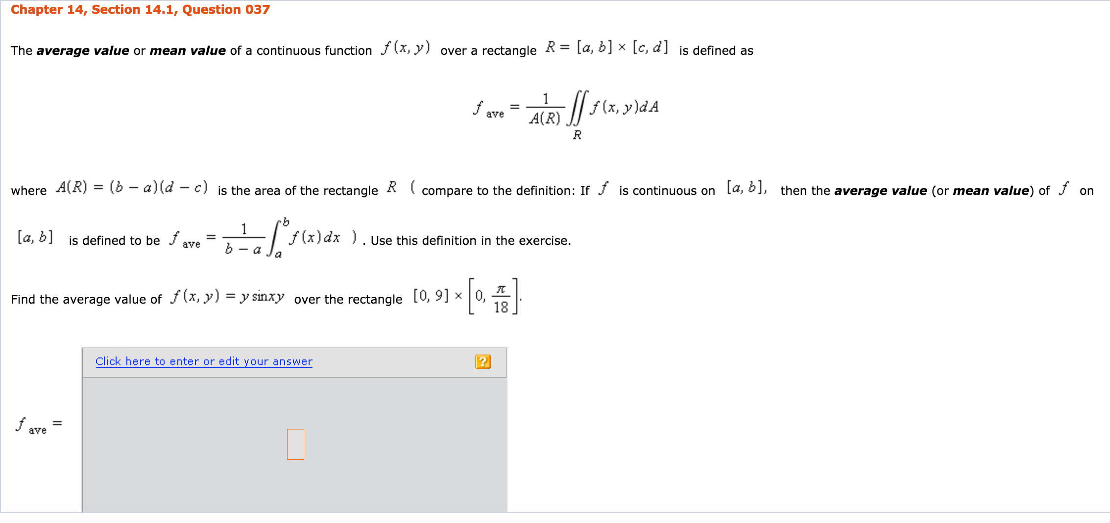 Solved The average value or mean value of a continuous | Chegg.com