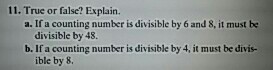 Solved True or false? Explain. If a counting number is | Chegg.com