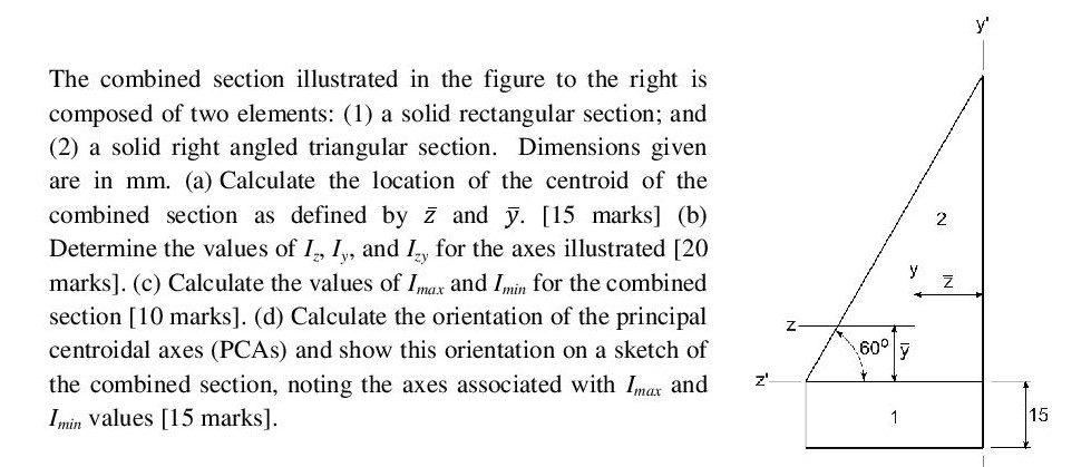 Solved The combined section illustrated in the figure to the | Chegg.com