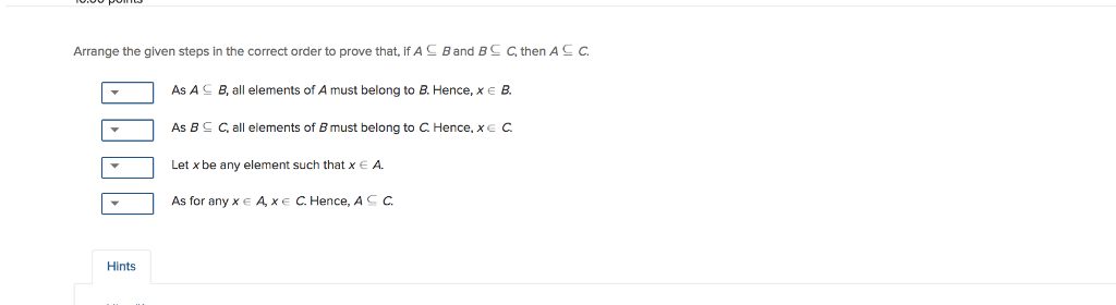 Solved Arrange the given steps in the correct order to prove | Chegg.com