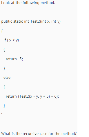 Solved Look at the following method. | Chegg.com