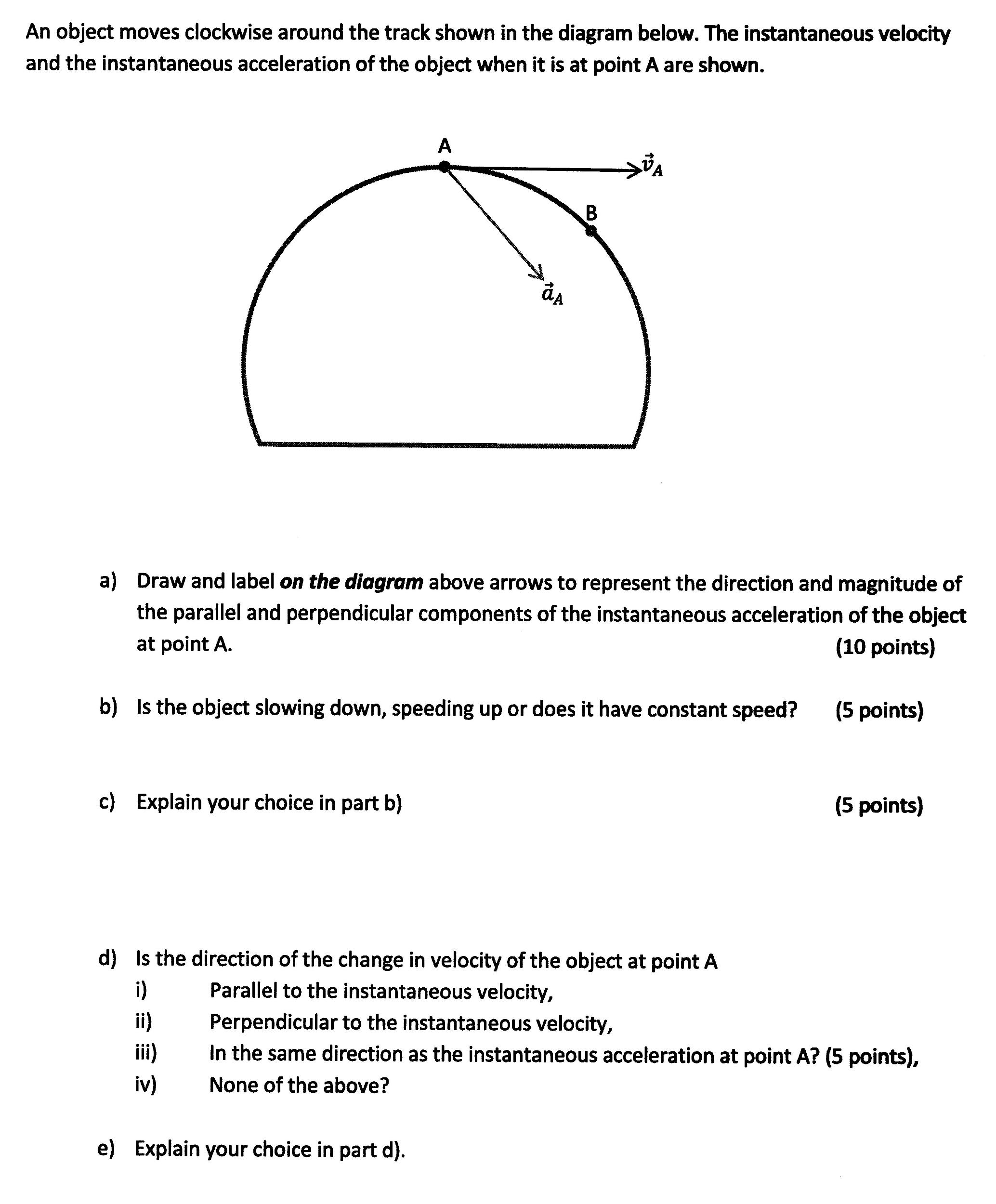 Solved An object moves clockwise around the track shown in | Chegg.com