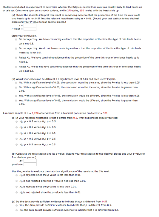 Solved Students conducted an experiment to determine whether | Chegg.com
