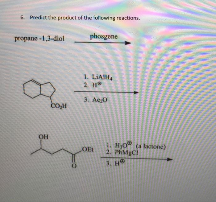 Solved Predict the product of the following reactions. | Chegg.com