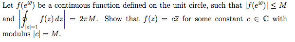 Solved Let f(ei theta) be a continuous function defined on | Chegg.com