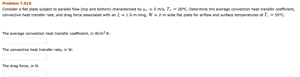 Solved Problem 7.010 Consider a flat plate subject to | Chegg.com