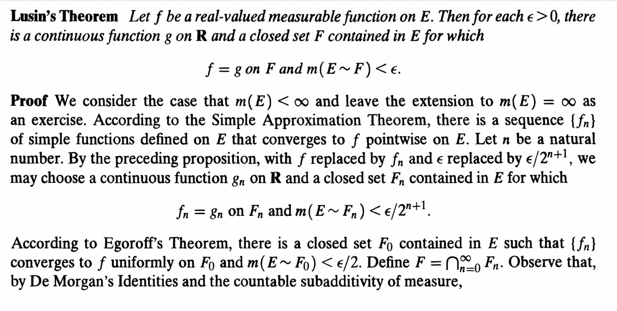 Solved Sob Let F Be A Measurable Function On E That Is