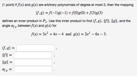 Solved If f(x) and g(x) are arbitrary polynomials of degree | Chegg.com
