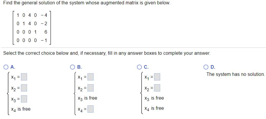 Solved Find the general solution of the system whose | Chegg.com