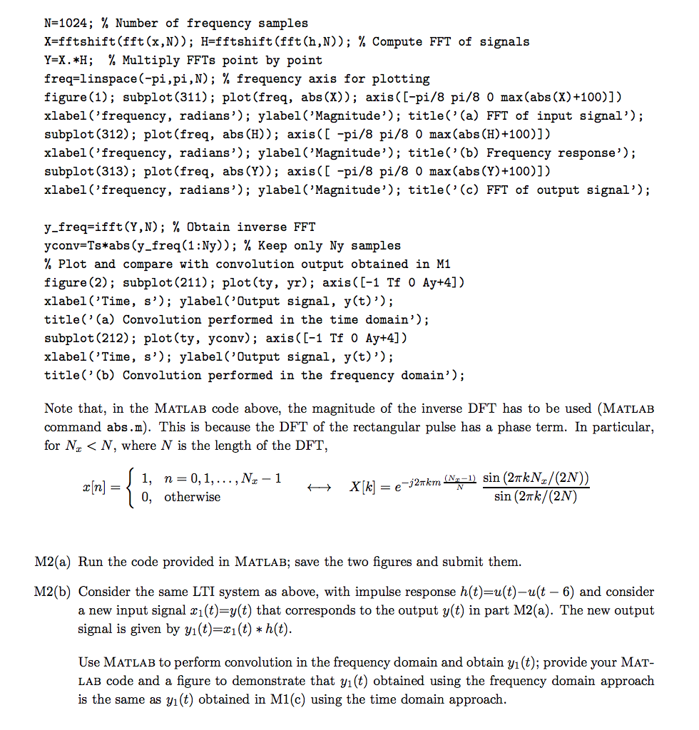 Solved N-1024; % Number of frequency samples x-fftshift(fft | Chegg.com