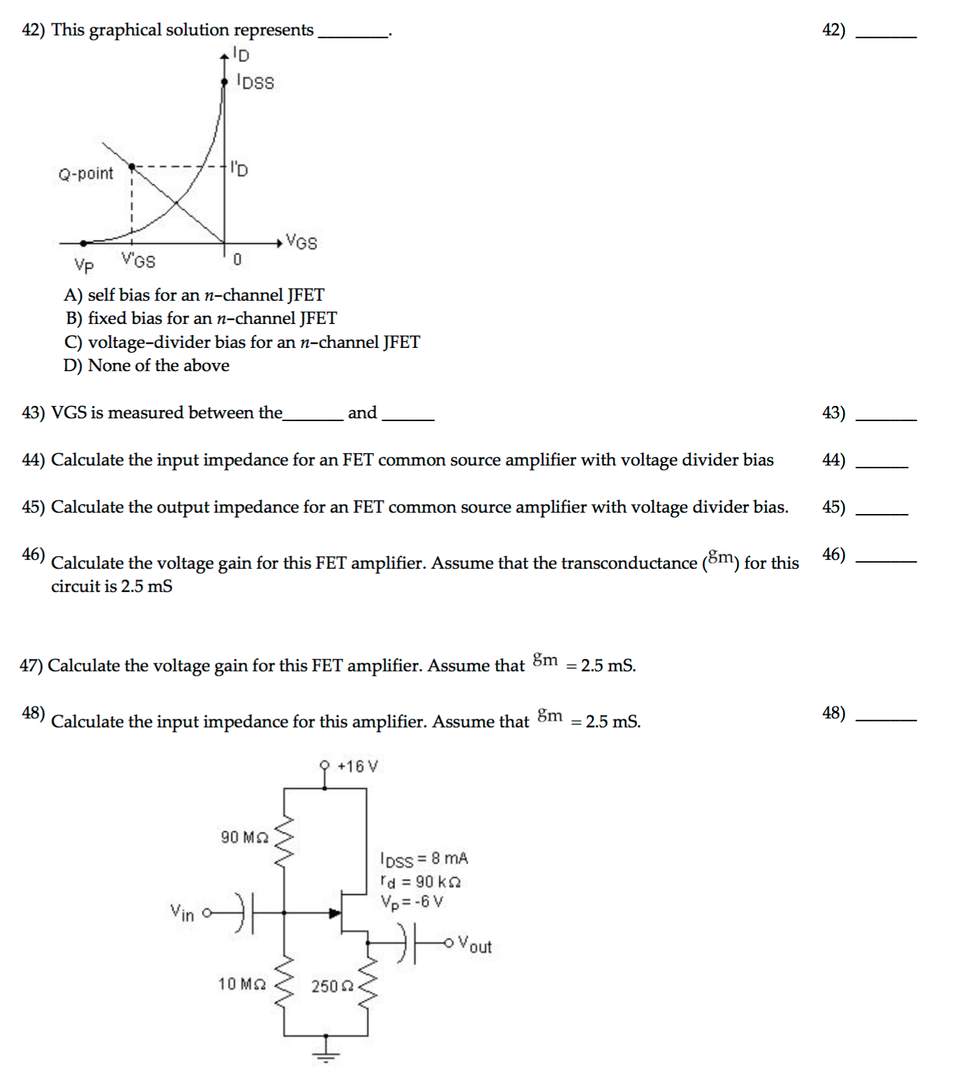 Solved This graphical solution represents. VGS is measured | Chegg.com