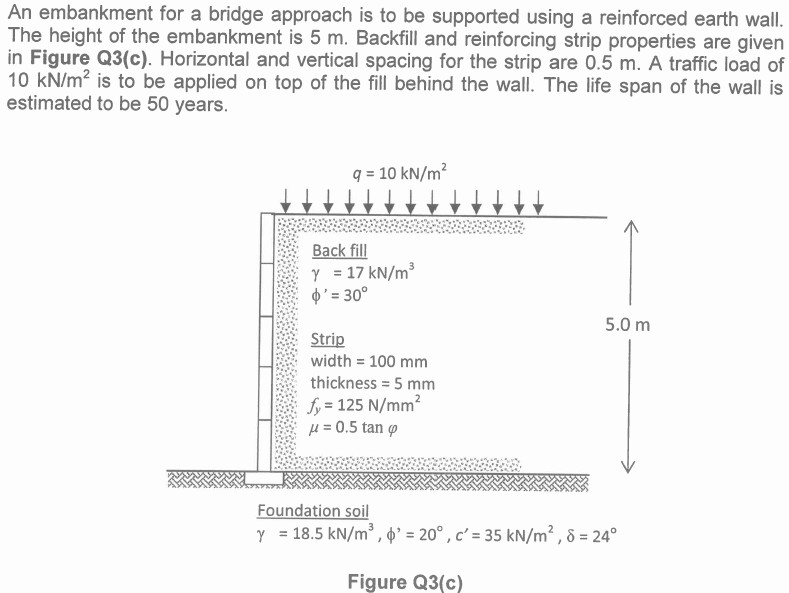 Solved An embankment for a bridge approach is to be | Chegg.com