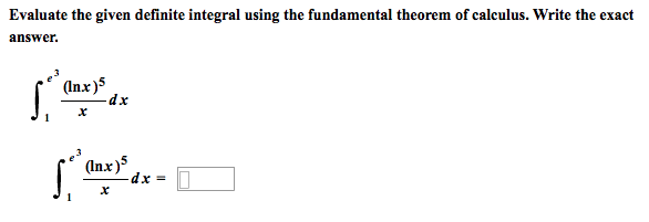 Solved Evaluate the given definite integral using the | Chegg.com