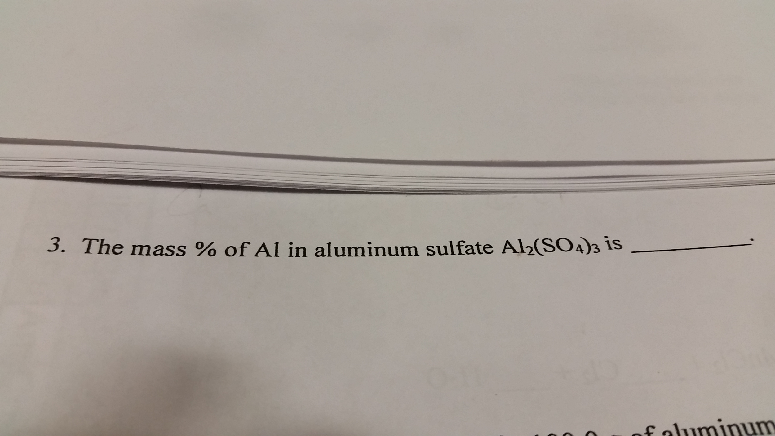 Solved The mass % of AI in aluminum sulfate Al_2(SO_4)_3 is | Chegg.com