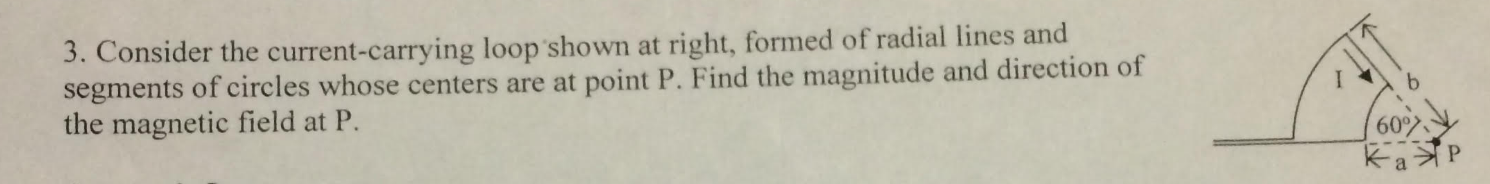 Solved 3. Consider the current-carrying loop shown at right, | Chegg.com