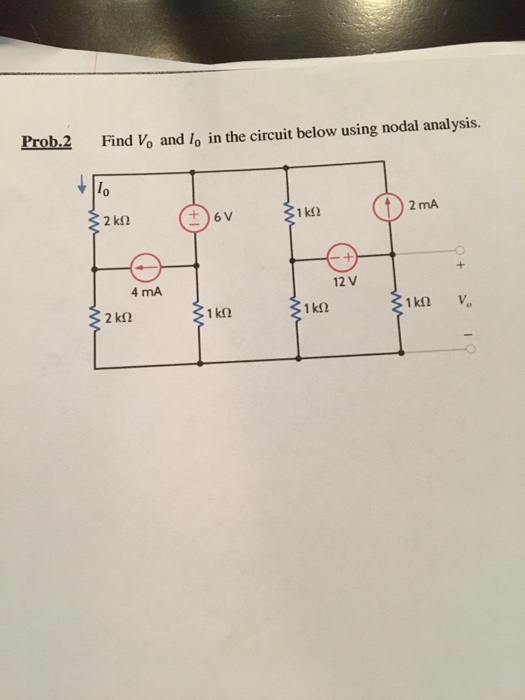 Solved Find V_o and I_o in the circuit below using nodal | Chegg.com
