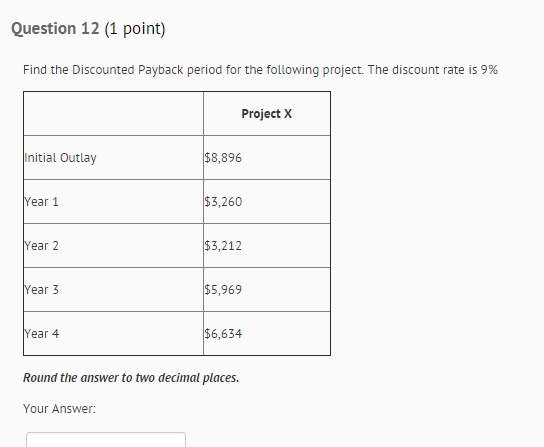 Solved Find the Discounted Payback period for the following | Chegg.com