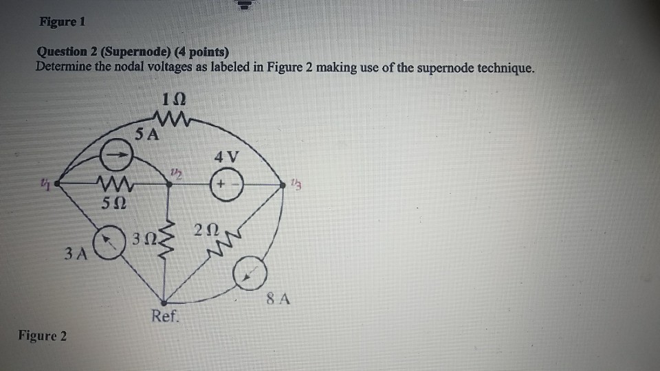 Solved Figure 1 Question 2 (Supernode) (4 points) Determine | Chegg.com