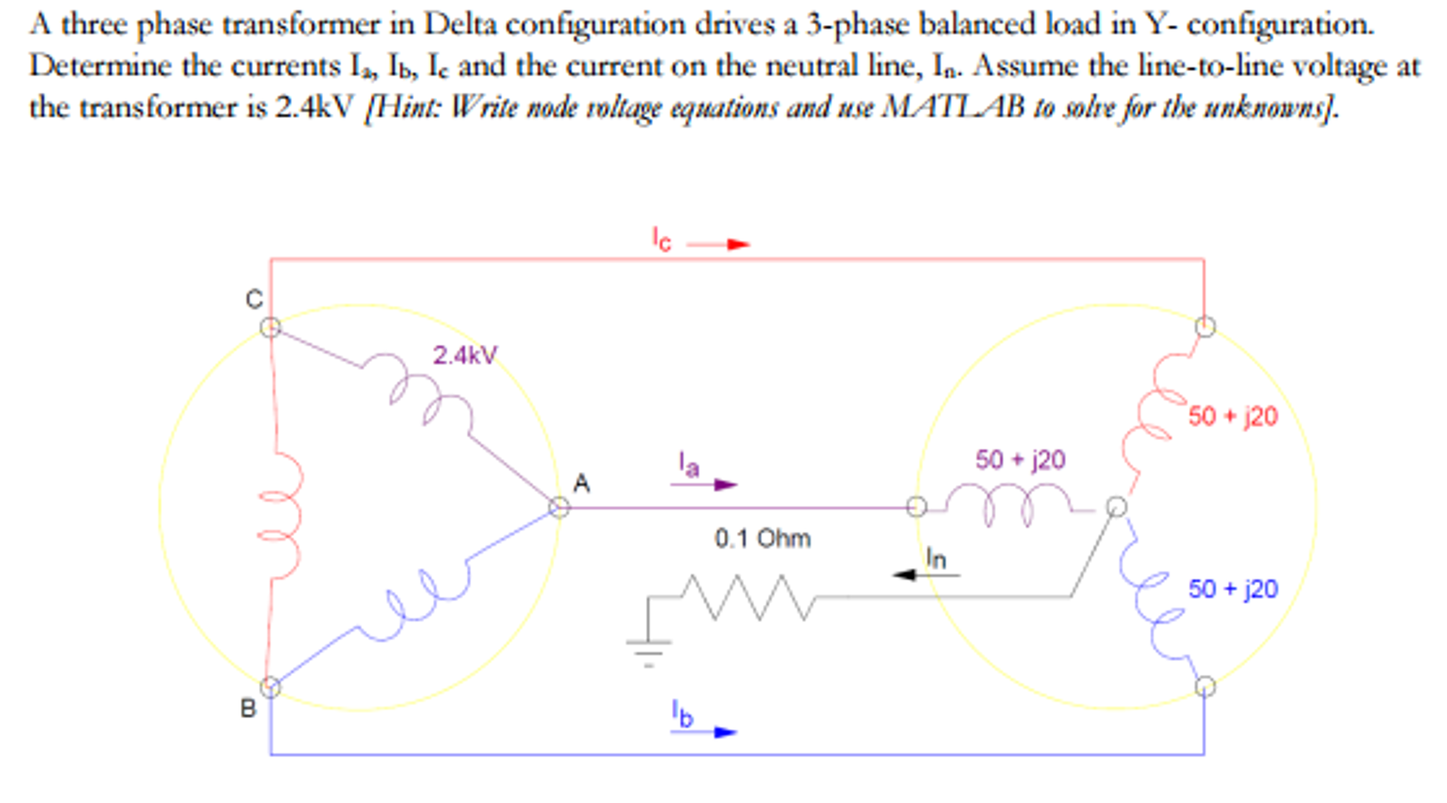 Solved A three phase transformer in Delta configuration | Chegg.com
