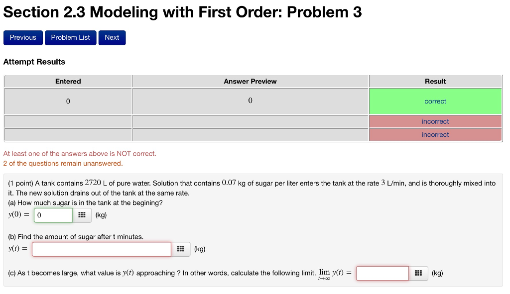 Solved At least one of the answers above is NOT correct. | Chegg.com
